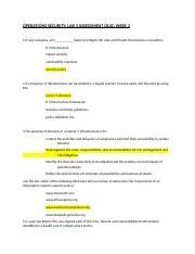 OPERATIONS SECURITY LAB 3 Docx OPERATIONS SECURITY LAB 3 ASSESSMENT QUIZ WEEK 3 1 In Any