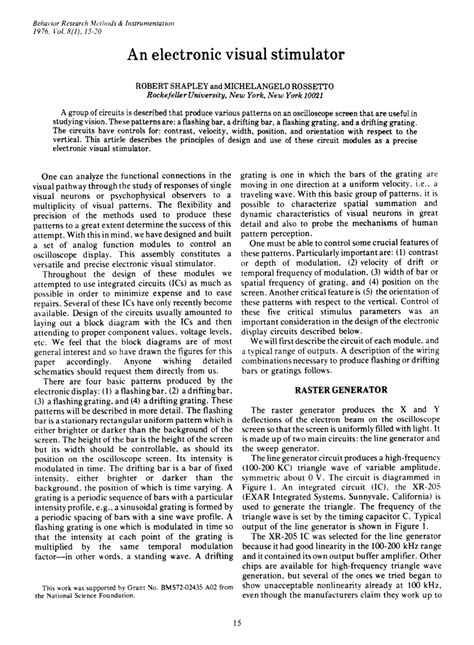 Pdf An Electronic Visual Stimulator