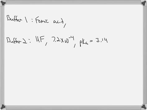 solved three buffers are prepared with equal concentrations of formic