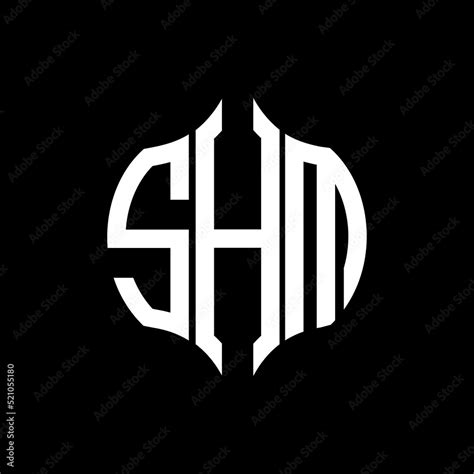 Shm Letter Logo Shm Best Black Background Vector Image Shm Monogram