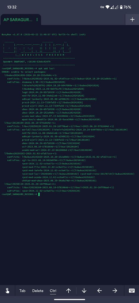I Cant Install Luci On Snapshot Installing And Using Openwrt