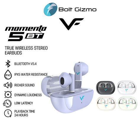 Vf Momento 5 Bt True Wireless Tws Earbud Ipx5 Low Latency For Gaming