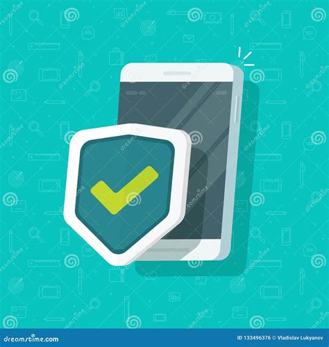 Mobile Phone Security Protection Vector Illustration Isolated Flat