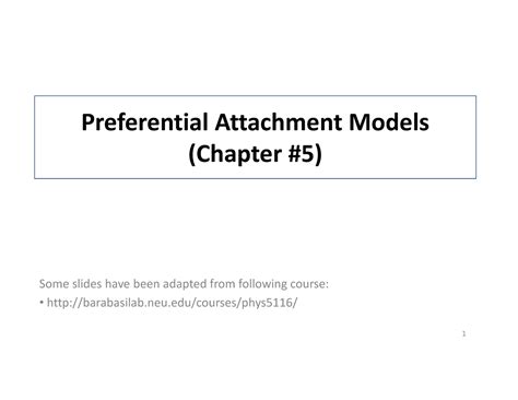 Lec08 Preferential Attachment Models Preferential Attachment Models