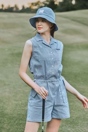 서커스트라이프 여성 민소매 반바지형 점프수트 네이비 CLEVELAND GOLF
