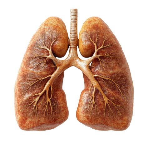 Detailed Anatomical Model Of Human Lungs Showcasing Structure Bronchi
