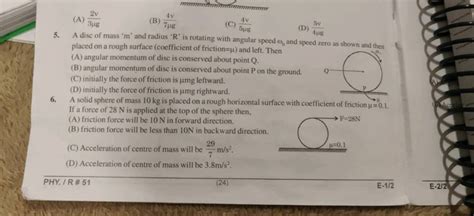 A Solid Sphere Of Mass 10 Kg Is Placed On A Rough Horizontal Surface With