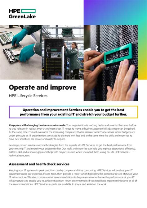 operate and improve hpe lifecycle services