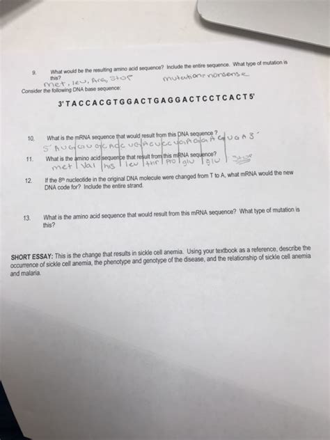 Solved Genetic Problems This Is The Base Sequence On One