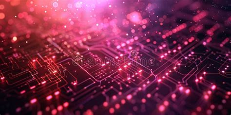 Detailed Close Up Of A Computer Circuit Board Showing Electronic Components And Pathways Stock