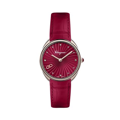 Ferragamo Cuir Quartz Red Dial Ladies Watch Sfyn01122 Watches Cuir