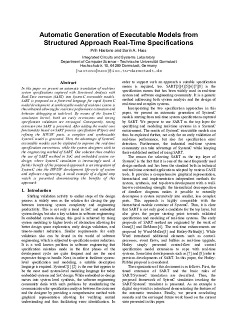 Pdf Automatic Generation Of Executable Models From Structured