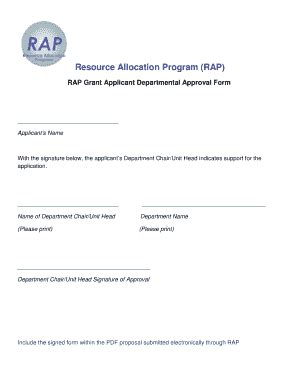Fillable Online Rap Ucsf Signature Of Approval Form Resource Allocation Program Rap Ucsf Fax