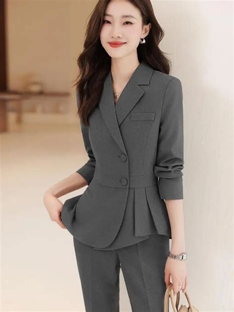 Women S Casual Suits Solid Single Breasted Office Lady Blazer Jacket