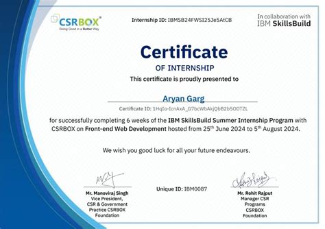 Aryan Garg On Linkedin Internship Ibm Webdevelopment Careergrowth