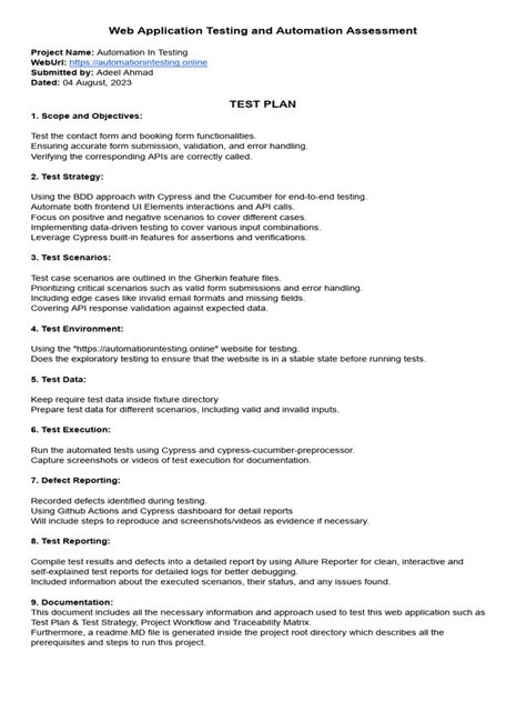 Gl Assessment Documentation Pdf