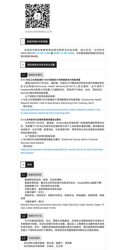 国际网络空间安全每日热点报告（2022年11月29日） 网络空间安全研究院