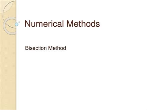 bisection method