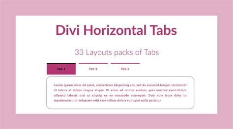 Divi Horizontal Tabs Layout Pack Divi Layouts