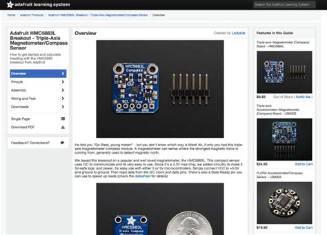 New Tutorial Adafruit Hmc5883l Breakout Triple Axis Magnetometer Compass Sensor « Adafruit