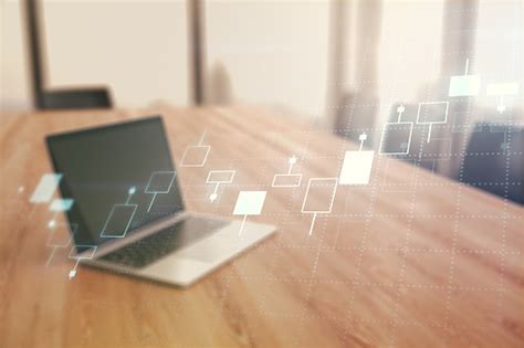 현대 노트북 배경 은행 및 회계 개념에 추상적 인 창조적 인 금융 다이어그램의 이중 노출 0명에 대한 스톡 사진 및 기타 이미지 0명 경제 그래프 Istock