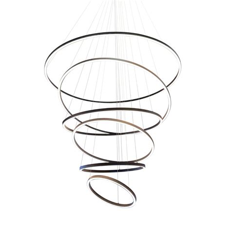 Circle Light Down 6 Tier Led Pendant 150120100806045 Black Warm