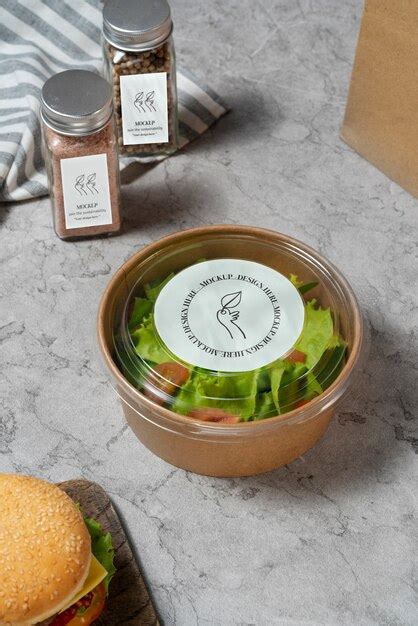 친환경 패스트푸드 골판지 포장 프리미엄 Psd 파일