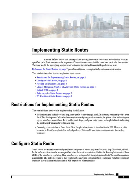 Implementing Static Routes Pdf Ip Address I Pv6