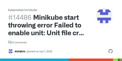 Minikube Start Throwing Error Failed To Enable Unit Unit File Cri
