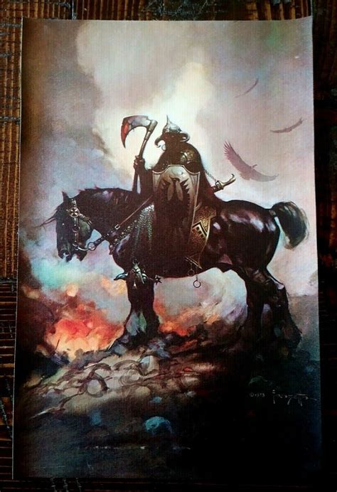 Frank Frazetta Death Dealer Real Canvas Art Print 11x17 Gloss Finish