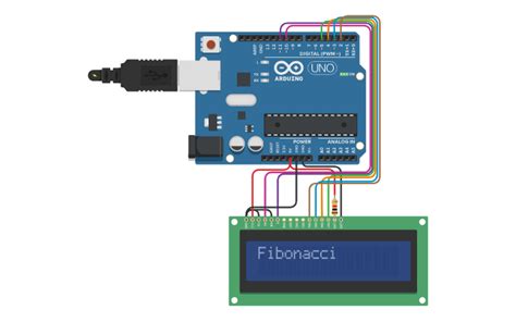 circuit design fibonacci numbers tinkercad