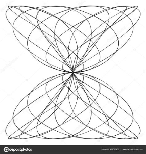 Abstract Knot Design Element Random Intersecting Lines Doodle Scribble Illustration Stock Vector