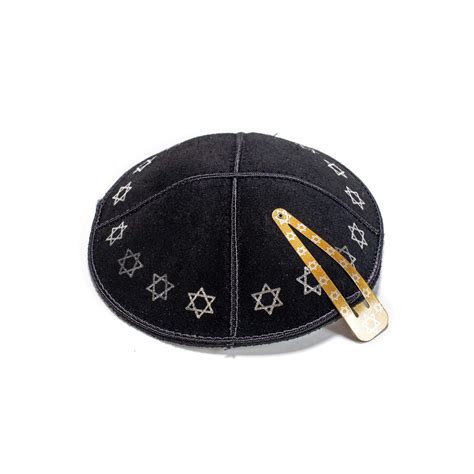 Buy Jl Kipphasblack And Silver Leather Kippah Yarmulke Jewish Yamaka