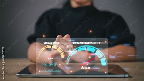 Fast Internet Connection Speedtest Bandwidth Network Technology Woman