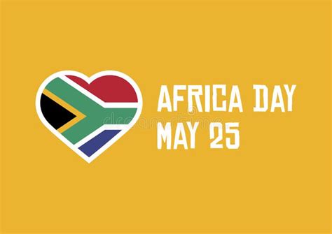 Africa Day With South Africa Flag Heart Vector Stock Vector
