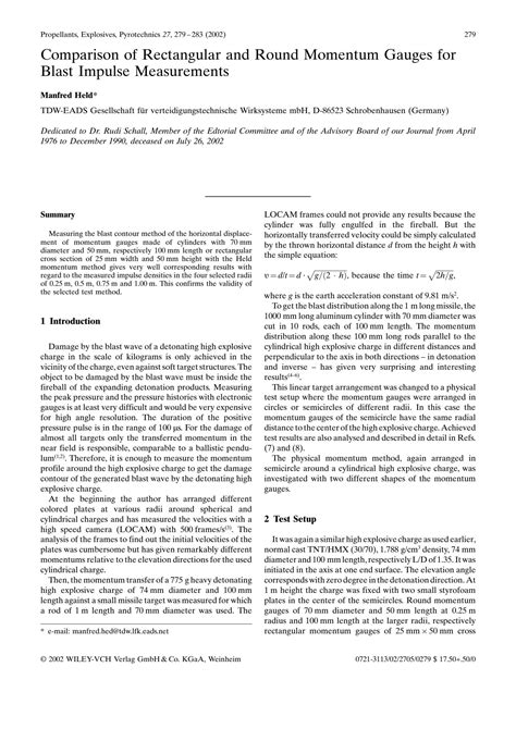 Solution Comparison Of Rectangular And Round Momentum Gauges For Blast Impulse Measurements