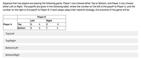 solved suppose that two players are playing the following