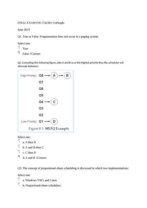 Final EXAM OS CS Uo People FINAL EXAM OS CS UoPeople June Q True Or False
