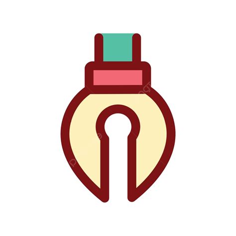 pen tool stationery office icon cartoon style letter tool object vector