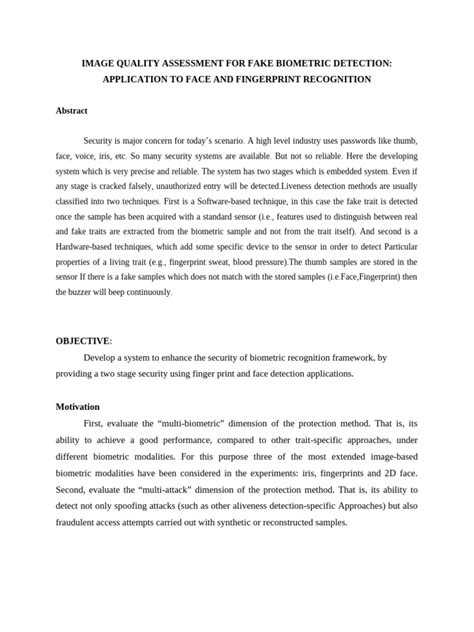 image quality assessment for fake biometric detection pdf