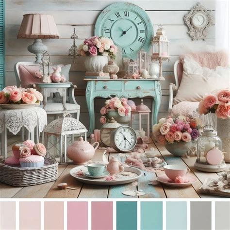 Color Palletes For Shabby Chic Style The Interior 🌸 In 2025 Shabby