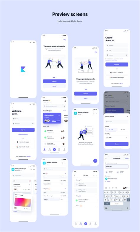 Kanban Project Management App Ui Kit Figma Resources Task