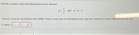 Solved Find the x-value(s) ﻿where the following two curves | Chegg.com