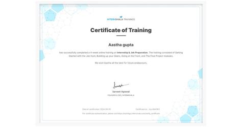 Aastha Gupta On Linkedin Successfully Completed The Internship And Job Preparation Training From
