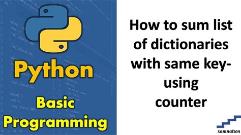 How To Sum List Of Dictionaries With Same Key Using Counter YouTube