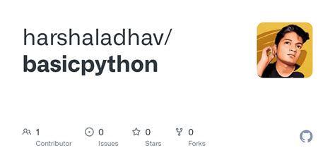 GitHub Harshaladhav Basicpython