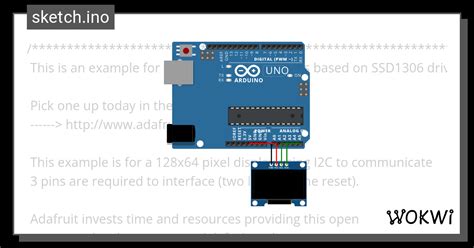 Dislpay Adafruit 1306 Chodi Wokwi Esp32 Stm32 Arduino Simulator