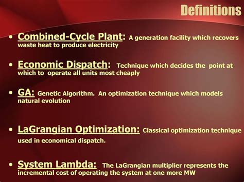 Integration Of Combined Cycle Units Into Economic Dispatch Computation Ppt Download