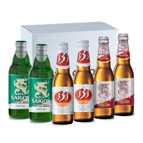 Sabeco ベトナムビール 飲み比べ Box ビール 330ml 6本 瓶 ベトナム 333 バーバーバー サイゴン ギフト プレゼント