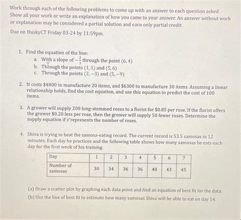 Solved Work Through Each Of The Following Problems To Come